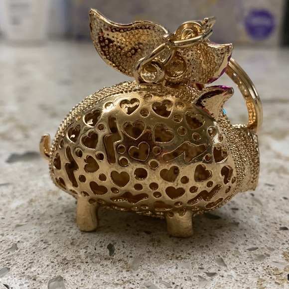 Accessories | Sparkling Pig Key Chain | Poshmark
